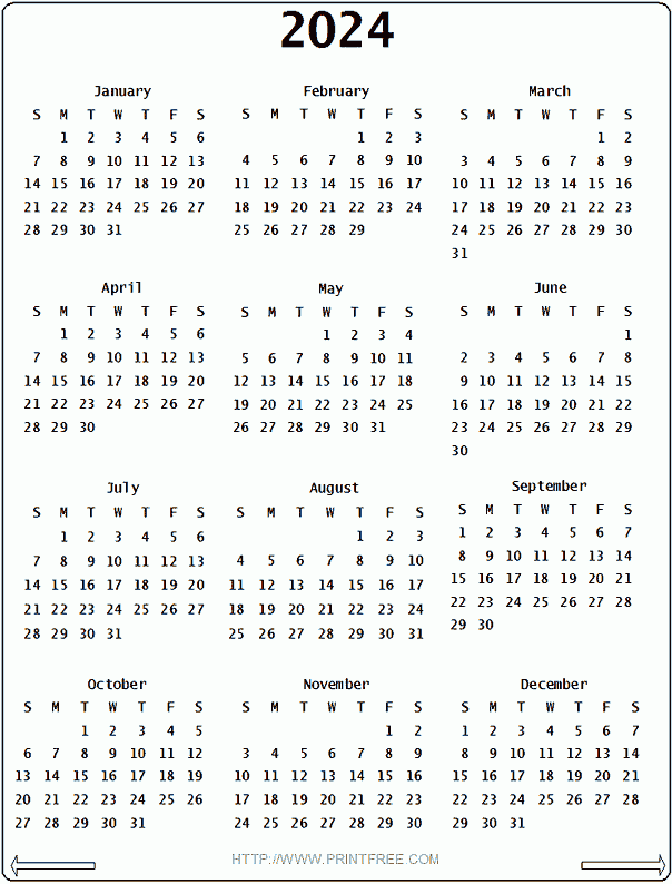 2024 Printable Calendar By Month Printable World Holiday